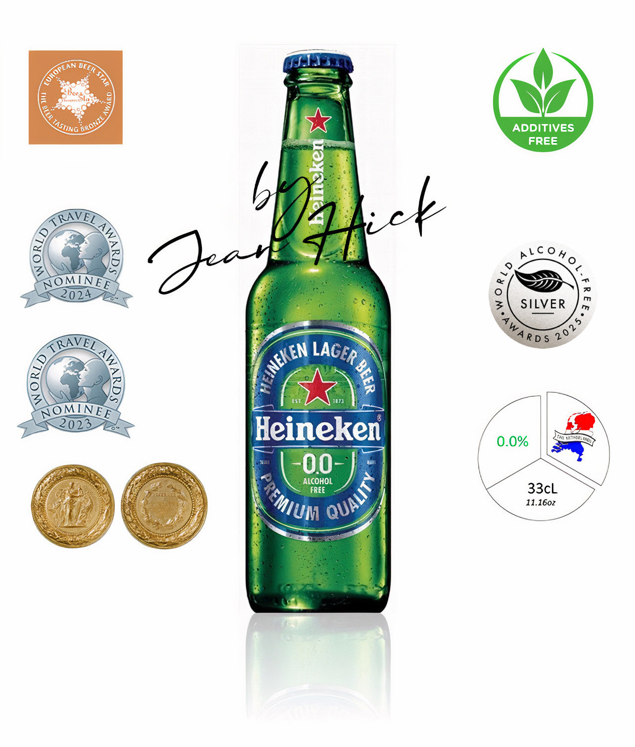 🍺Heineken 0.0% 🌿– The Iconic Premium Dutch Alcohol-Free Beer 🍋 – NON ...